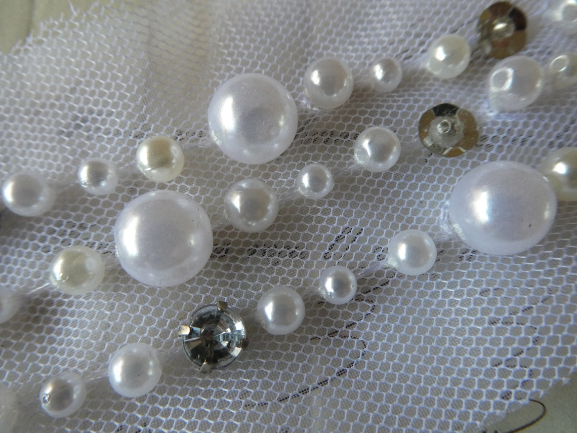 White Beaded Trim 5.5 Cms Wide by Half Metre - Etsy Australia
