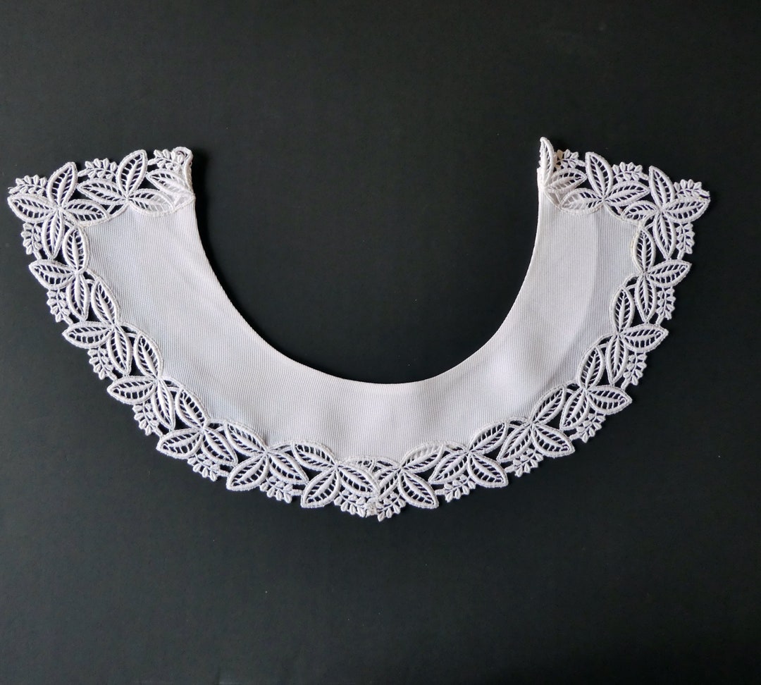 Vintage White Cotton Pique and Lace Collar - Etsy