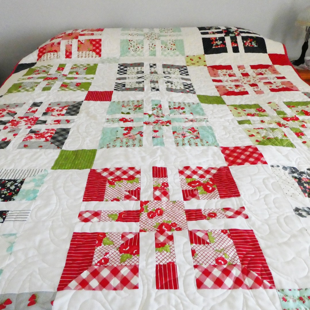 Handmade Patchwork Quilt, Single Bed Quilt Professionally Machine ...