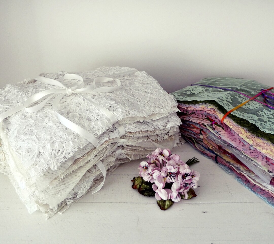 Vintage and Newer Lace Bundle, 12 Piece Bundle, Fabric Pack for Slow ...
