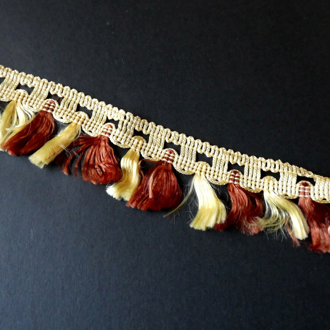 8 Metres Tassel Trim, Buttercup and Rust Tassel Trim for Lampshades, 4. ...