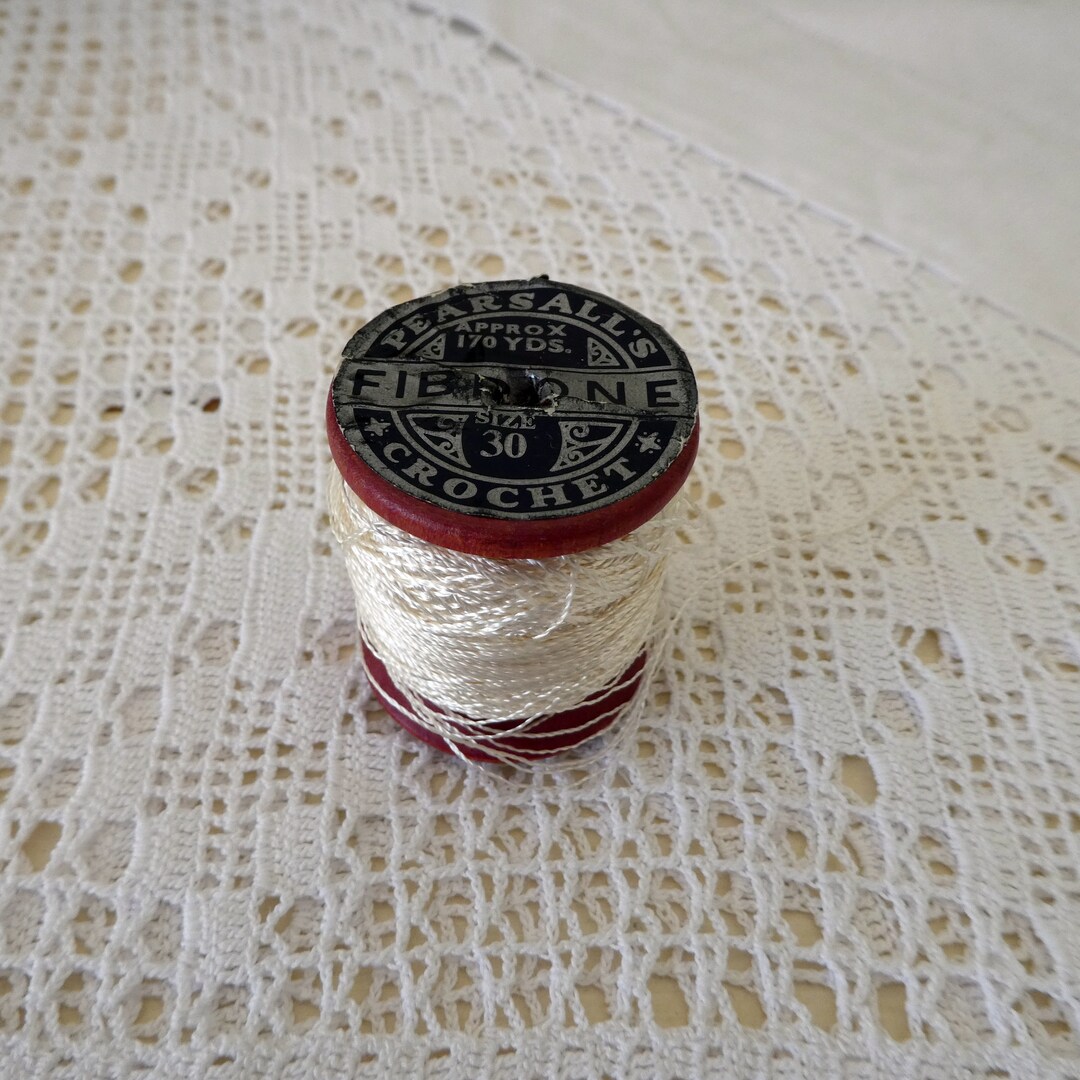 Vintage Pearsall's Fibrone Crochet Cream Thread Wooden Spool - Etsy