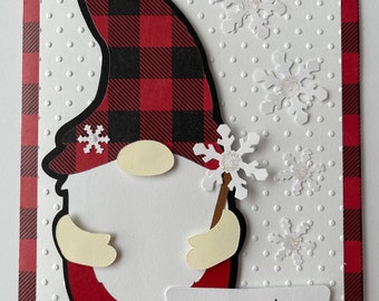 Gnome Christmas Card | Etsy