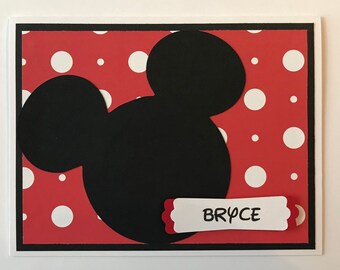 Mickey Mouse Birthday Cards | Etsy