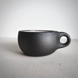 MADE TO ORDER Round Mug Black 11-12oz, Ceramic, Pottery, Handmade ...