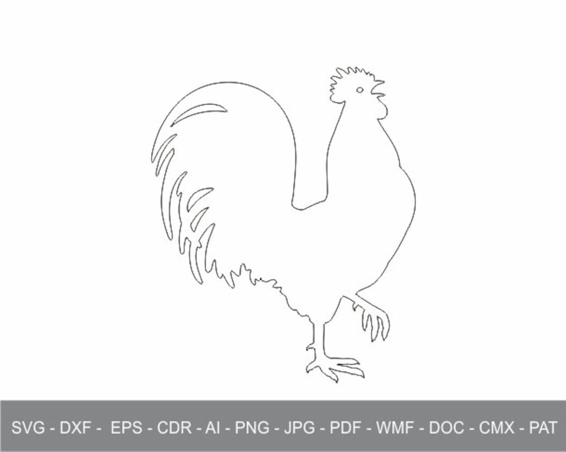Crowing Rooster Printable Clipart Iron on Transfer Laser | Etsy