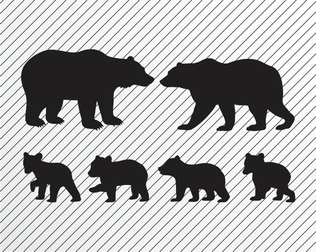 Bear Family SVG Father Mother and Four Cubs Iron on Transfer Cricut ...