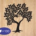 100 Leaves Wedding Tree Guestbook SVG Clipart Tree With 100 Leaves ...