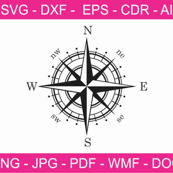 Compass Rose Stencil - Etsy