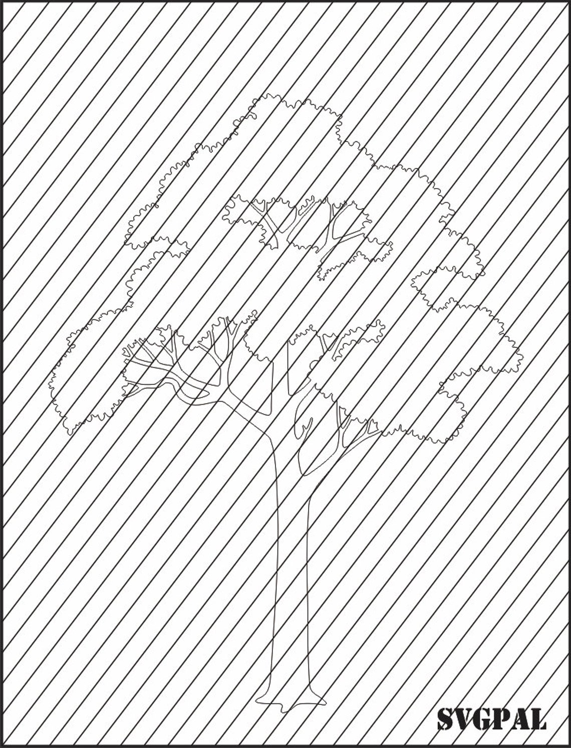 SVG Tree File for Cricut. Tree Dxf Vinyl Cutting File Tree | Etsy