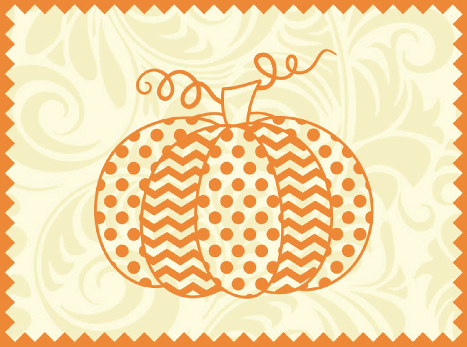 Polka Dot and Chevron Pumpkin -svg -ai -dxf -cdr -eps -jpeg -png -pdf ...
