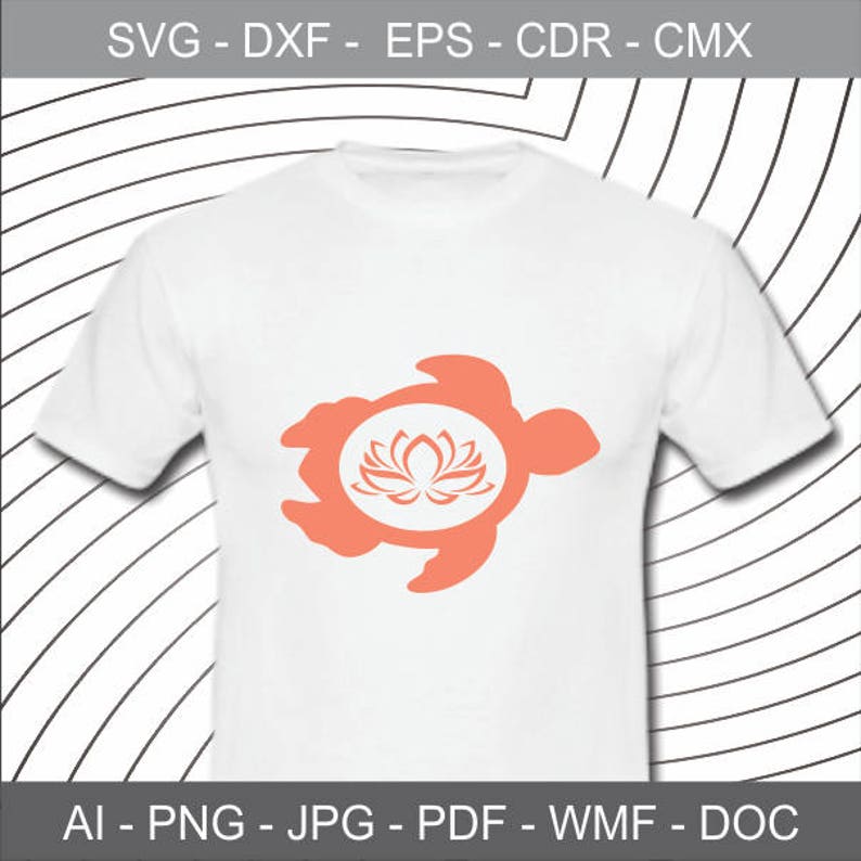 Friendly Turtle Design With Lotus Flower Turtle SVG File - Etsy