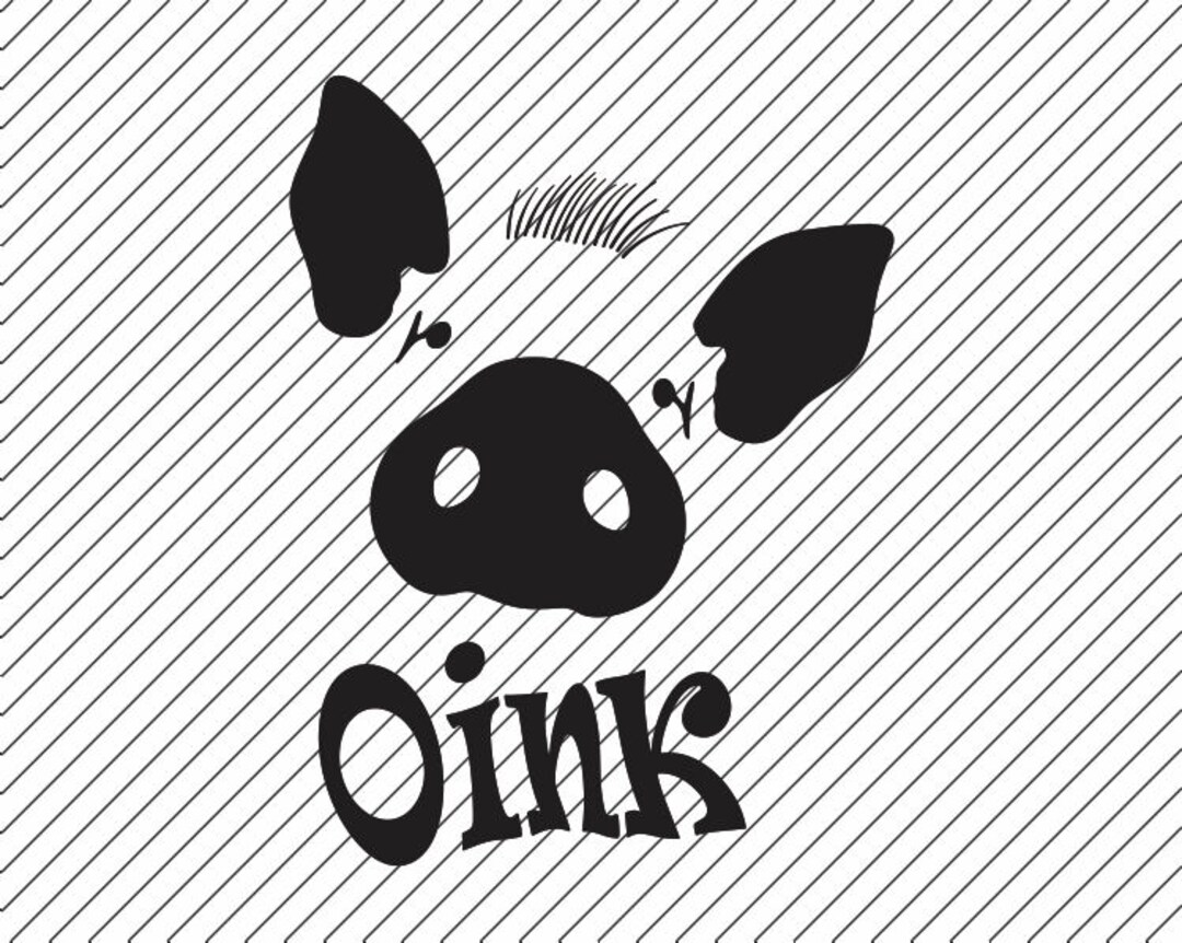 Pig Oink Clipart - Pig Face SVG File - Pig Clipart - Iron on Transfer ...