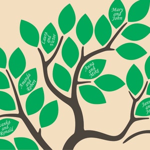 180 Leaves Wedding Tree Guest Book SVG Wedding Guest Book With Love ...