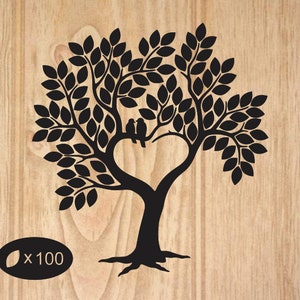 100 Leaves Wedding Guest Book SVG Wedding Guest Book With Love Birds ...