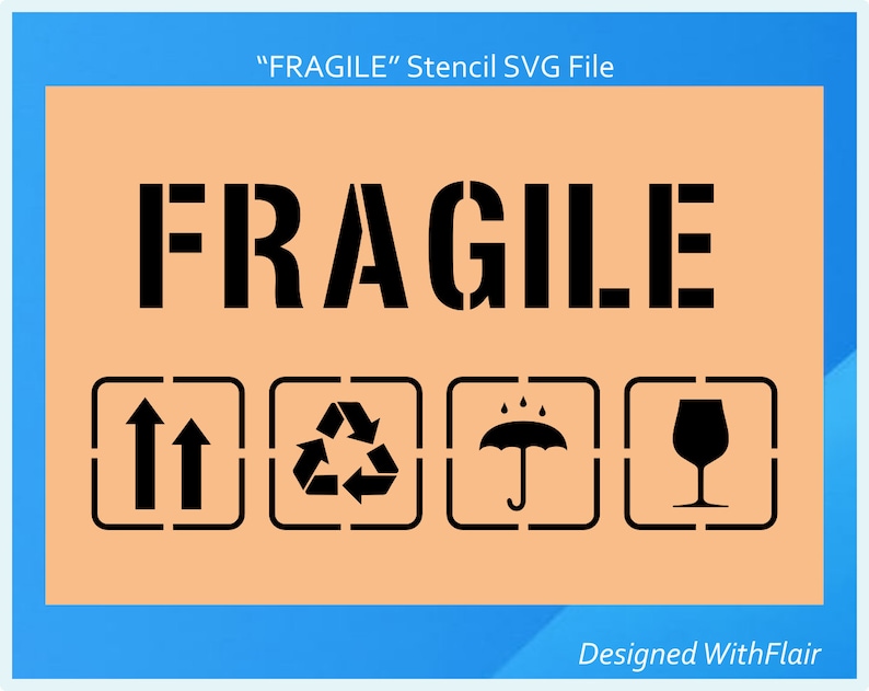 Fragile Symbol Fragiletemplate for Laser Cutting-packaging-(up Arrows ...