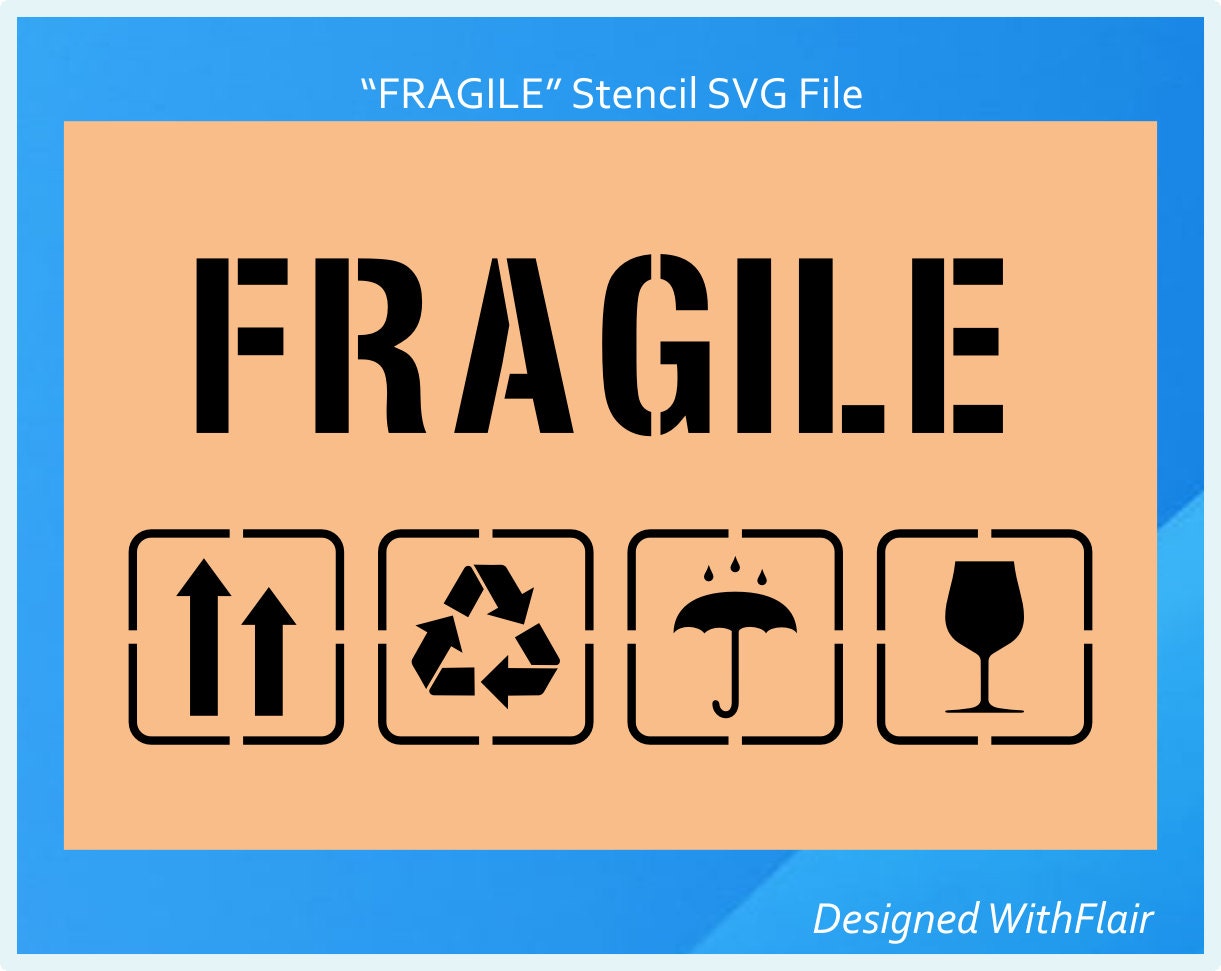 Fragile Symbol Fragiletemplate for Laser Cutting-packaging-(up Arrows ...