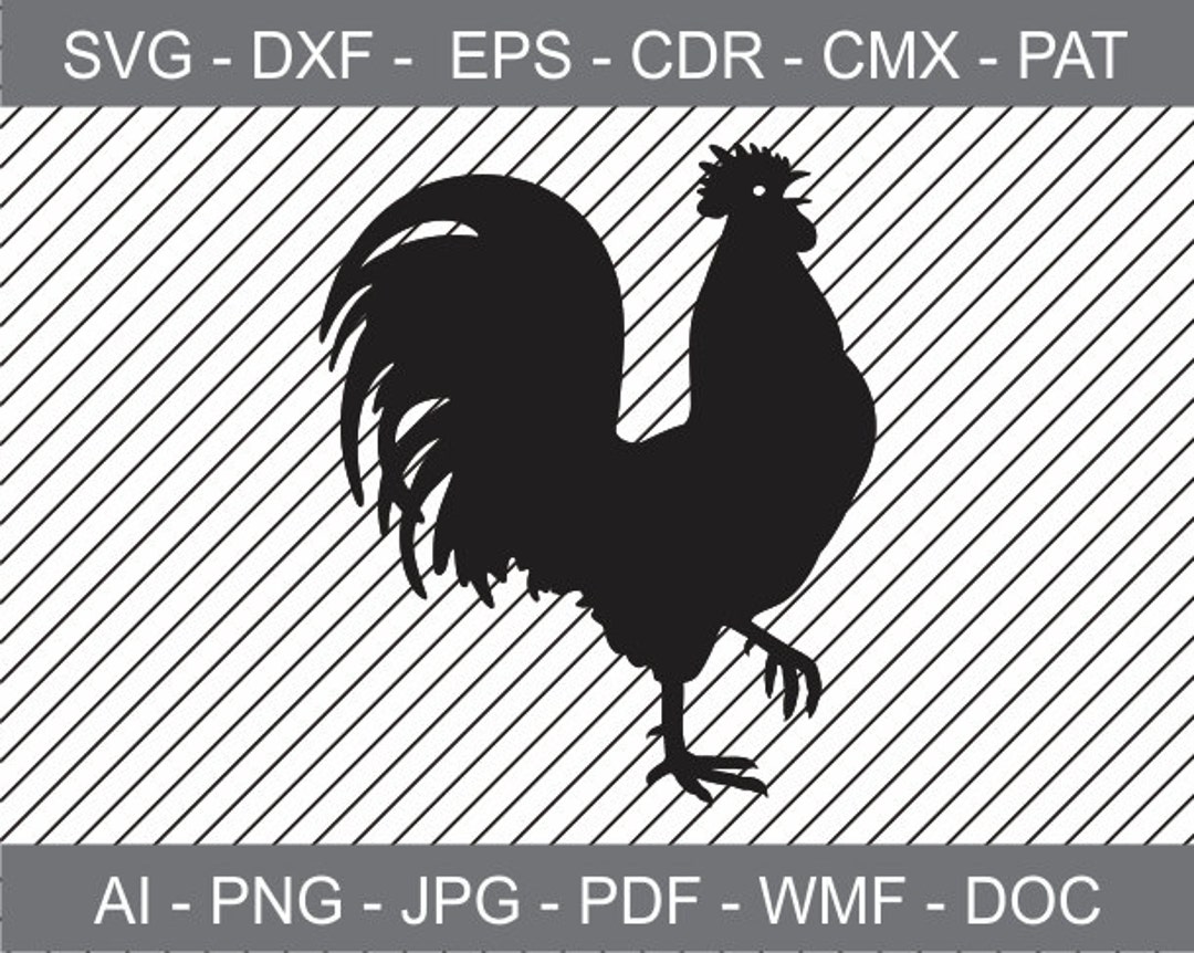 Crowing Rooster - Printable Clipart - Iron on Transfer - Laser Cutting ...