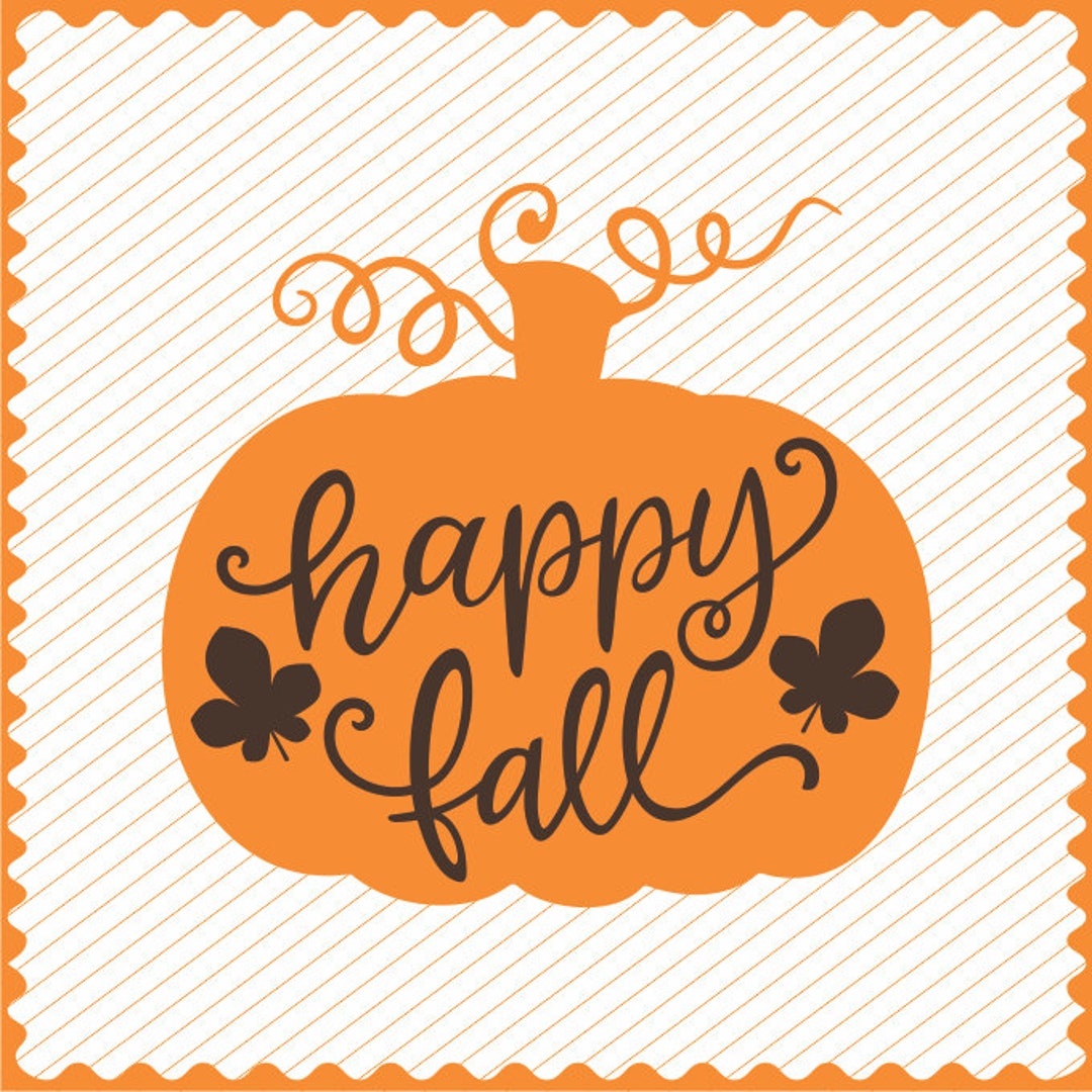 Happy Fall Pumpkin Design Clipart, Happy Fall Decor File, Pumpkin for ...