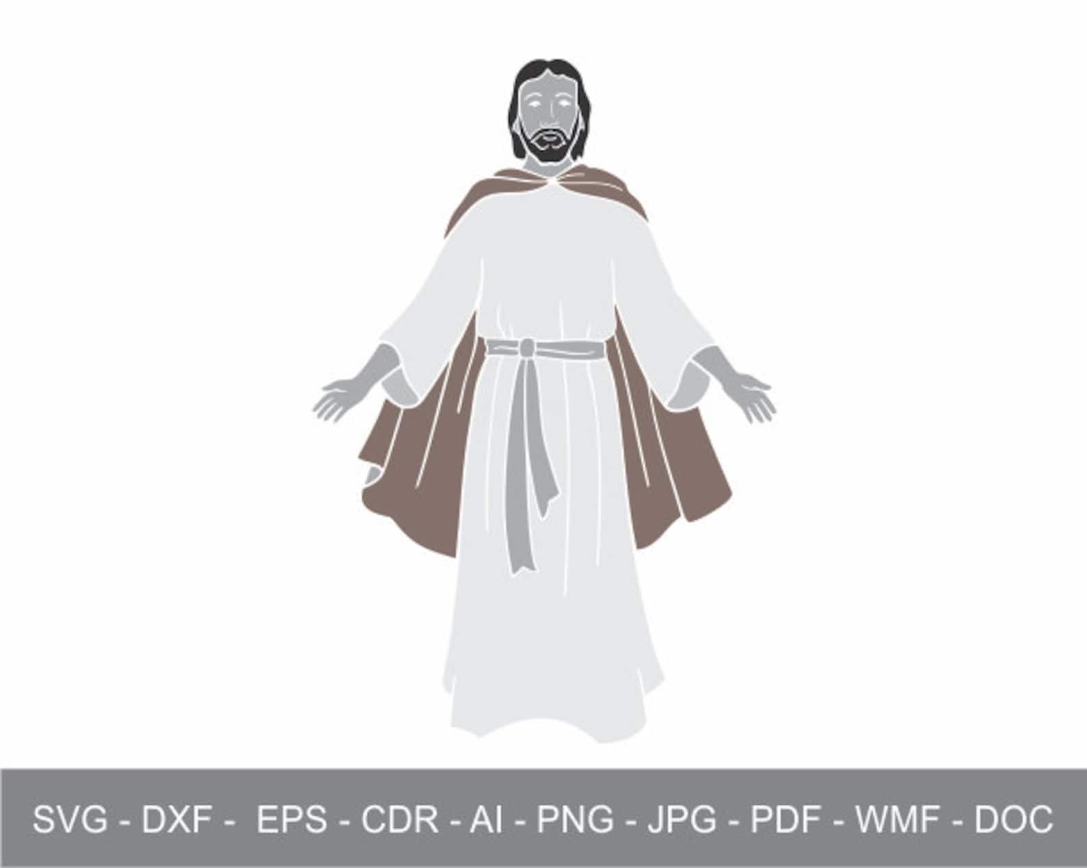 Clipart Jesus Christ SVG Cricut Laser Engraving Jesus Christ Dxf Cameo ...