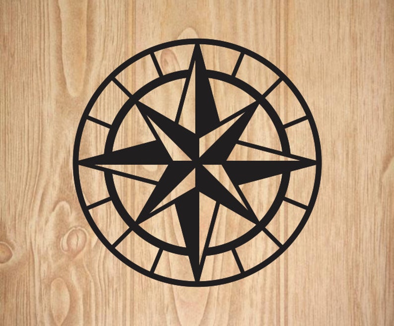 Compass Rose Design Svg Clipart Printable Iron On Transfer Etsy Canada ...