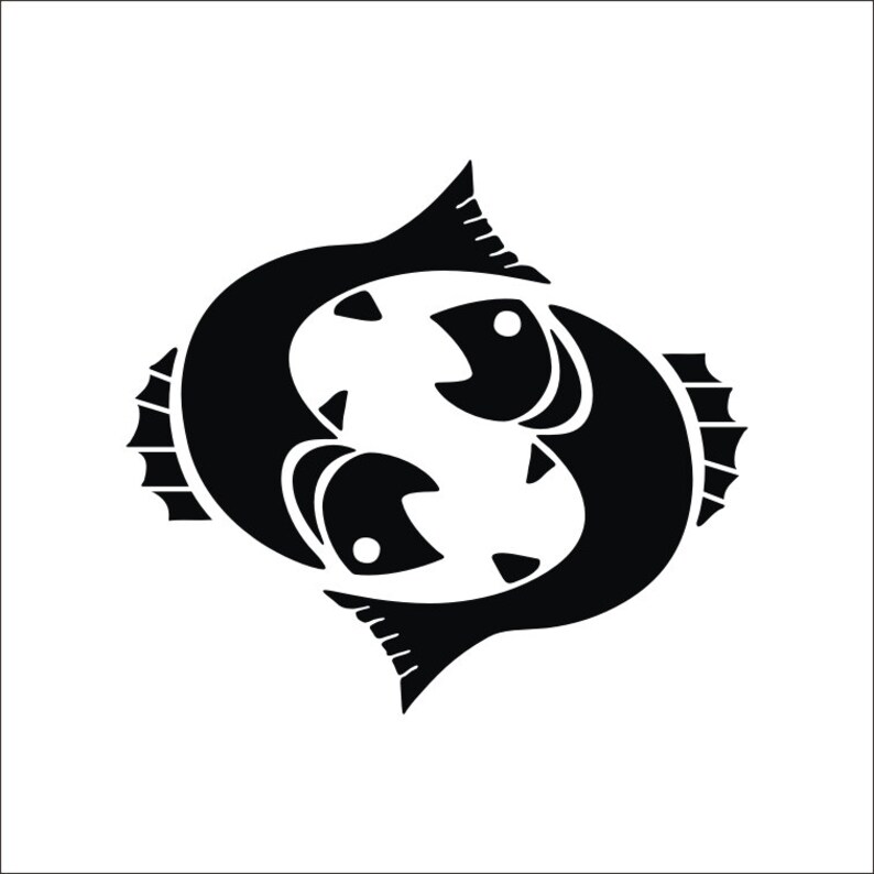 POISSONS du zodiaque signe poissons SVG Clipart fer sur le | Etsy