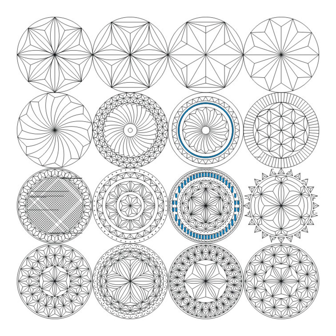 Circular Geometric Designs Clipart SVG File for Intarsia Laser ...