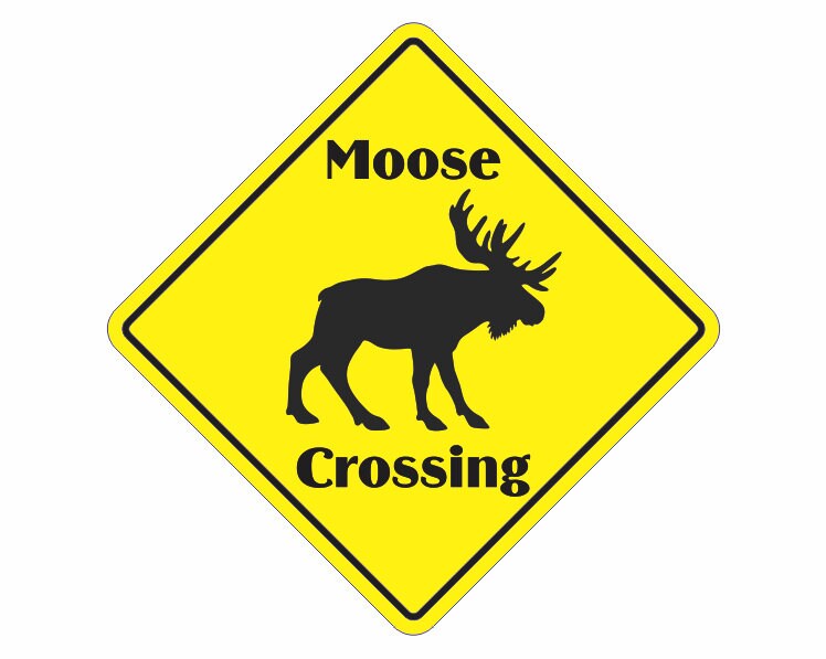 Moose Crossing Sign Drawing Svg Dxf Cdr Png Pdf | Etsy