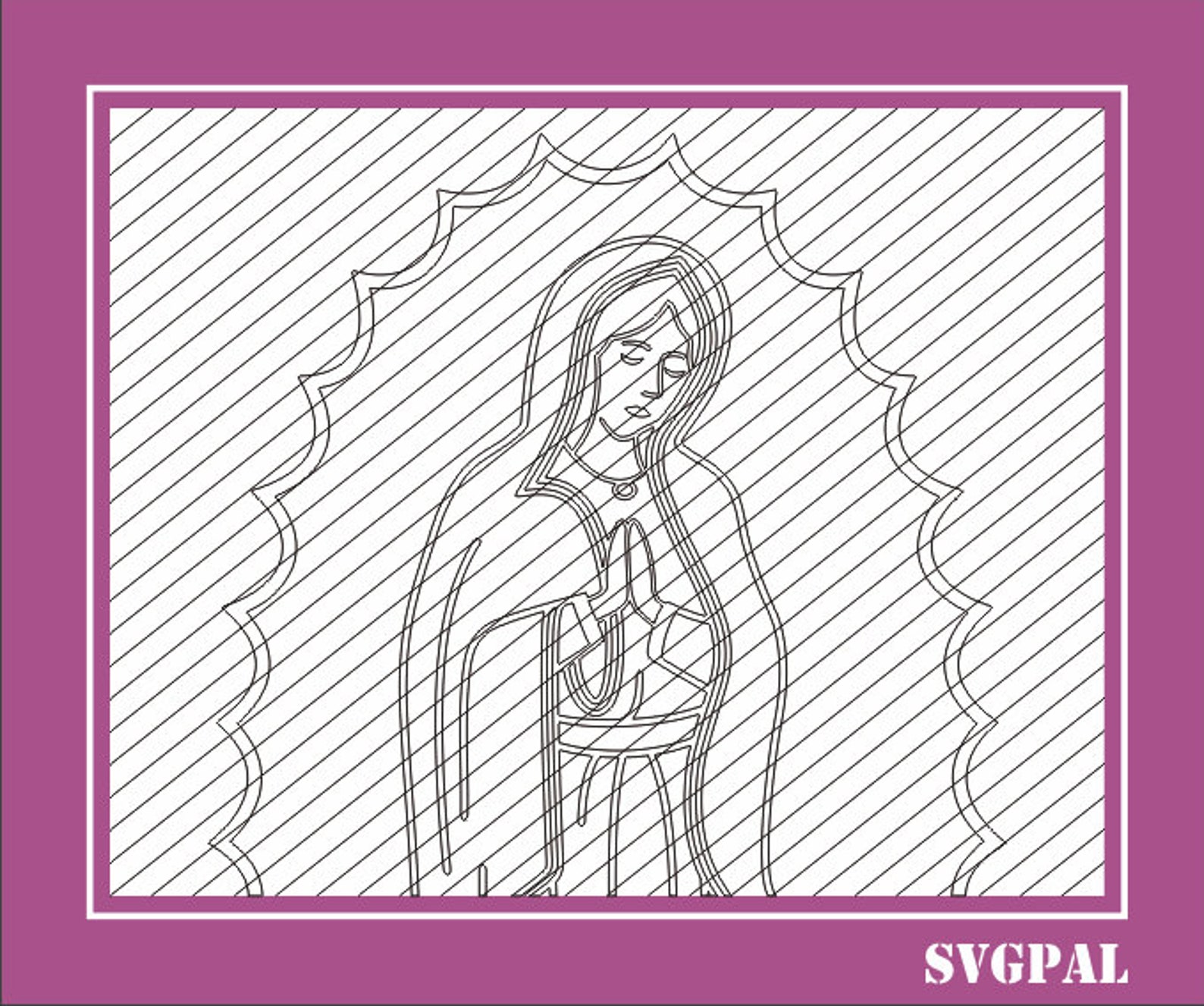 Virgin Mary SVG Clipart Saint Mary Iron on Transfer File - Etsy