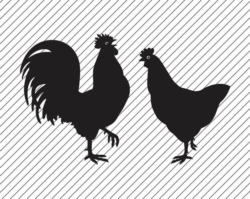 Crowing Rooster Chicken svg file Clipart Rooster Iron on | Etsy