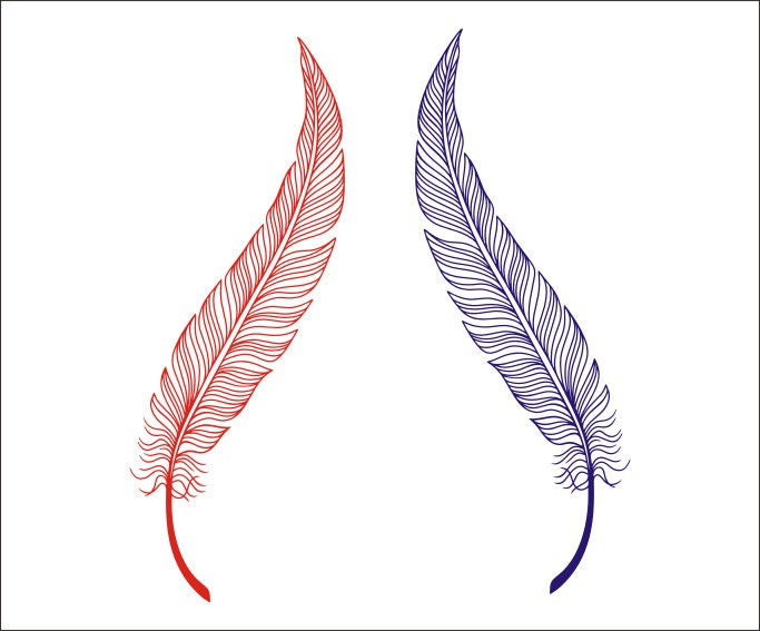 Decorative Feather SVG Digital Instant Download Feather Vector - Etsy