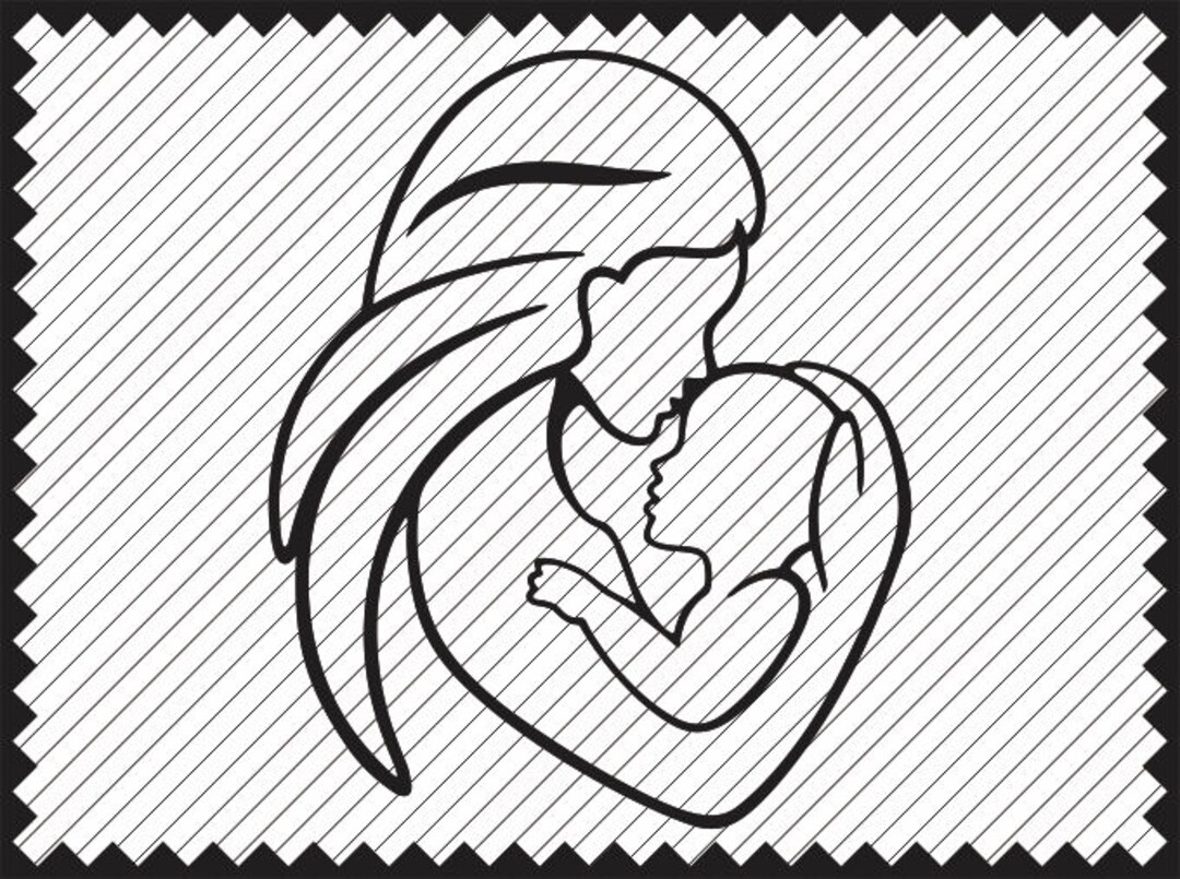 Mother and Child SVG Cricut Mother and Child Clipart Iron on Transfer ...