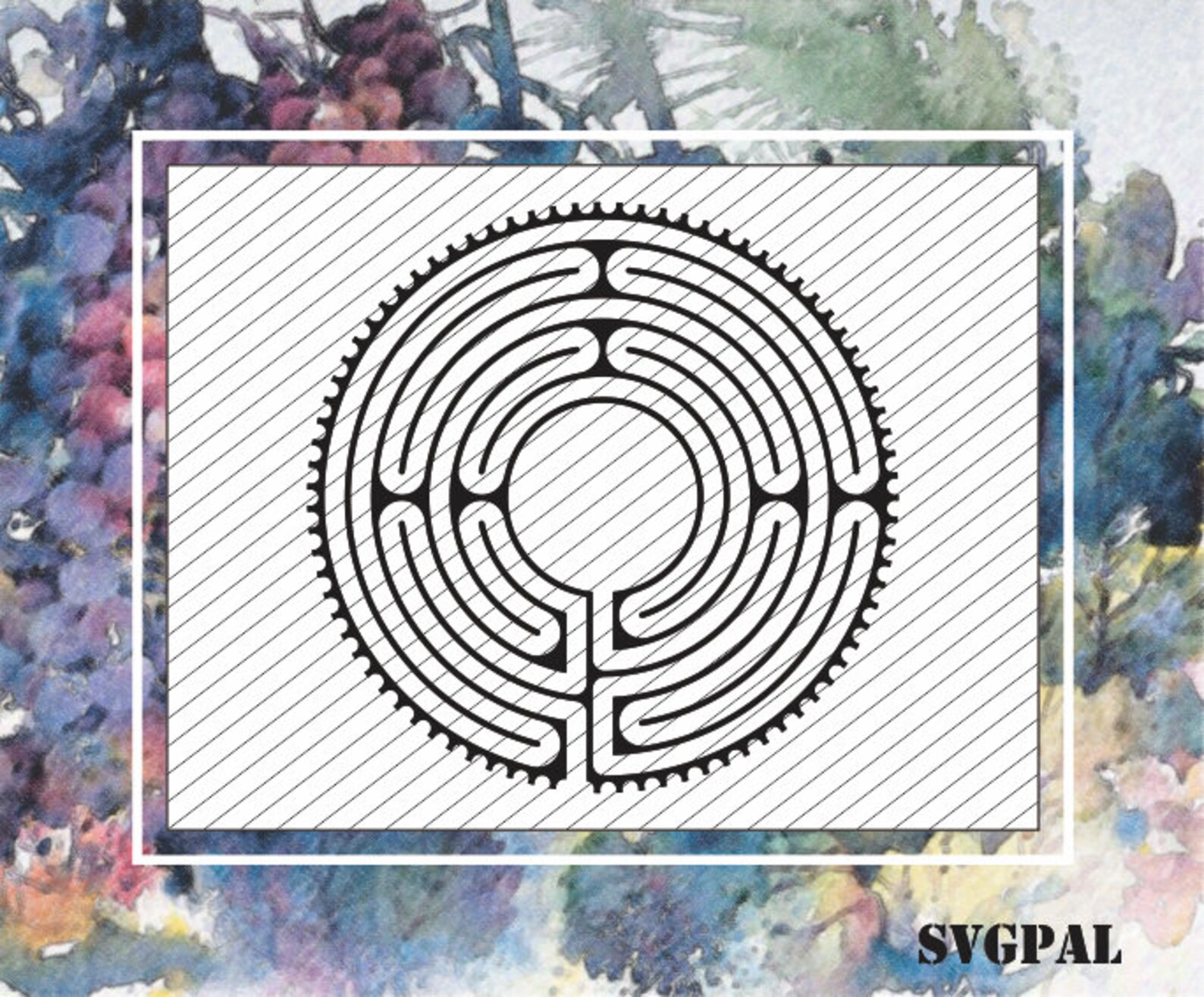 SVG Labyrinth Clipart for Cricut Labyrinth Design Cameo - Etsy