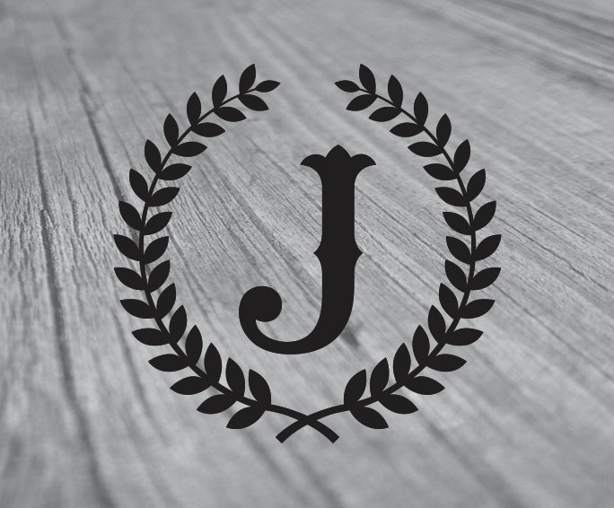 Letter J With Laurel Wreath Cricut SVG Design Clipart Monogram | Etsy India