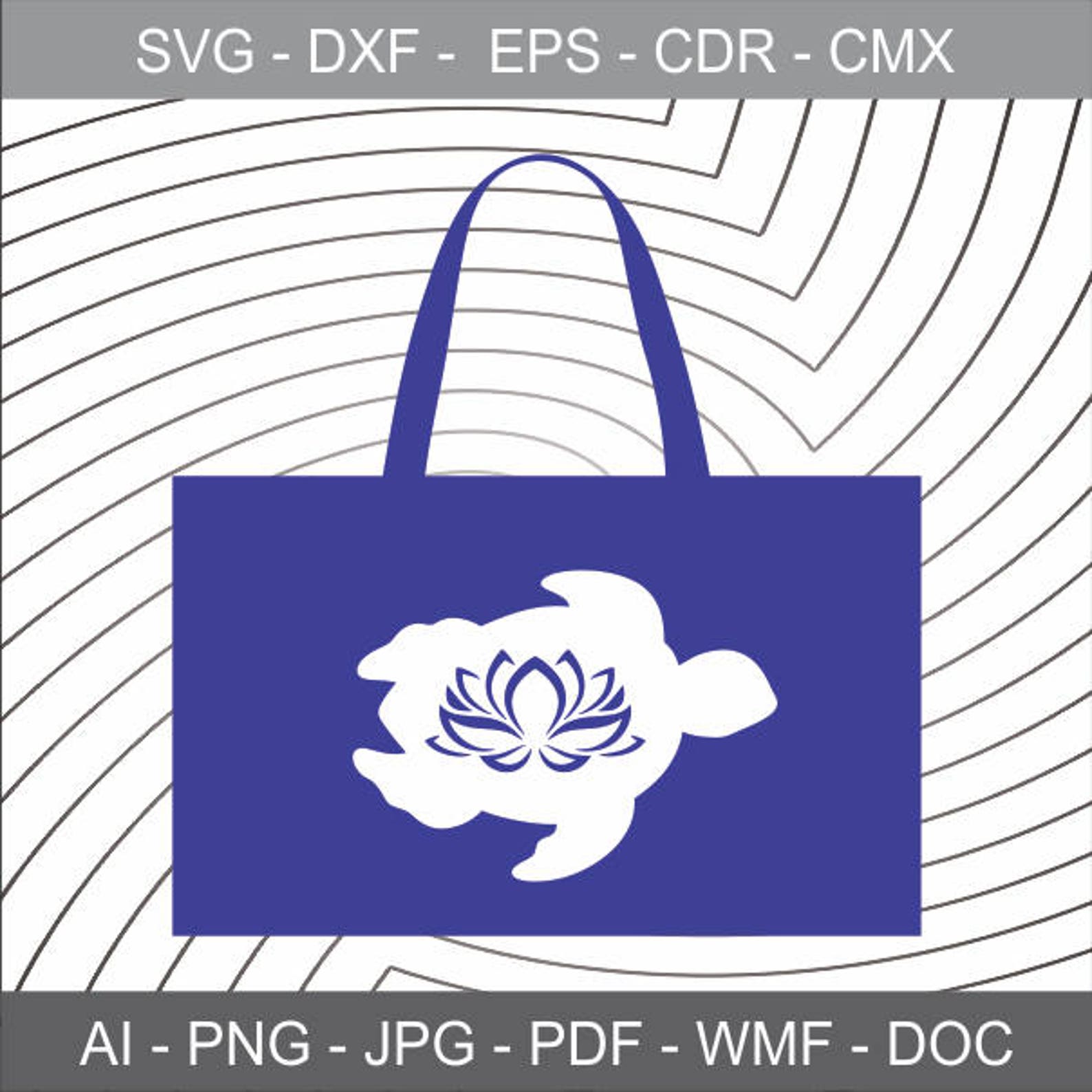 Friendly Turtle Design With Lotus Flower, Turtle SVG File, Lotus ...