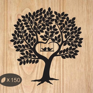 150 Leaves Wedding Tree Guest Book SVG Wedding Guest Book With Love ...