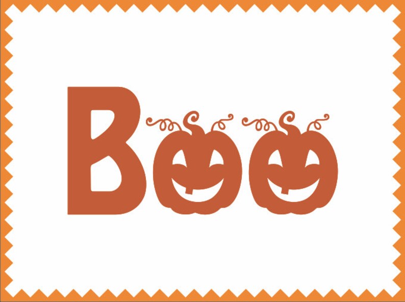 Boo Clipart With Two Cute Halloween Pumpkins for Vinyl - Etsy Singapore