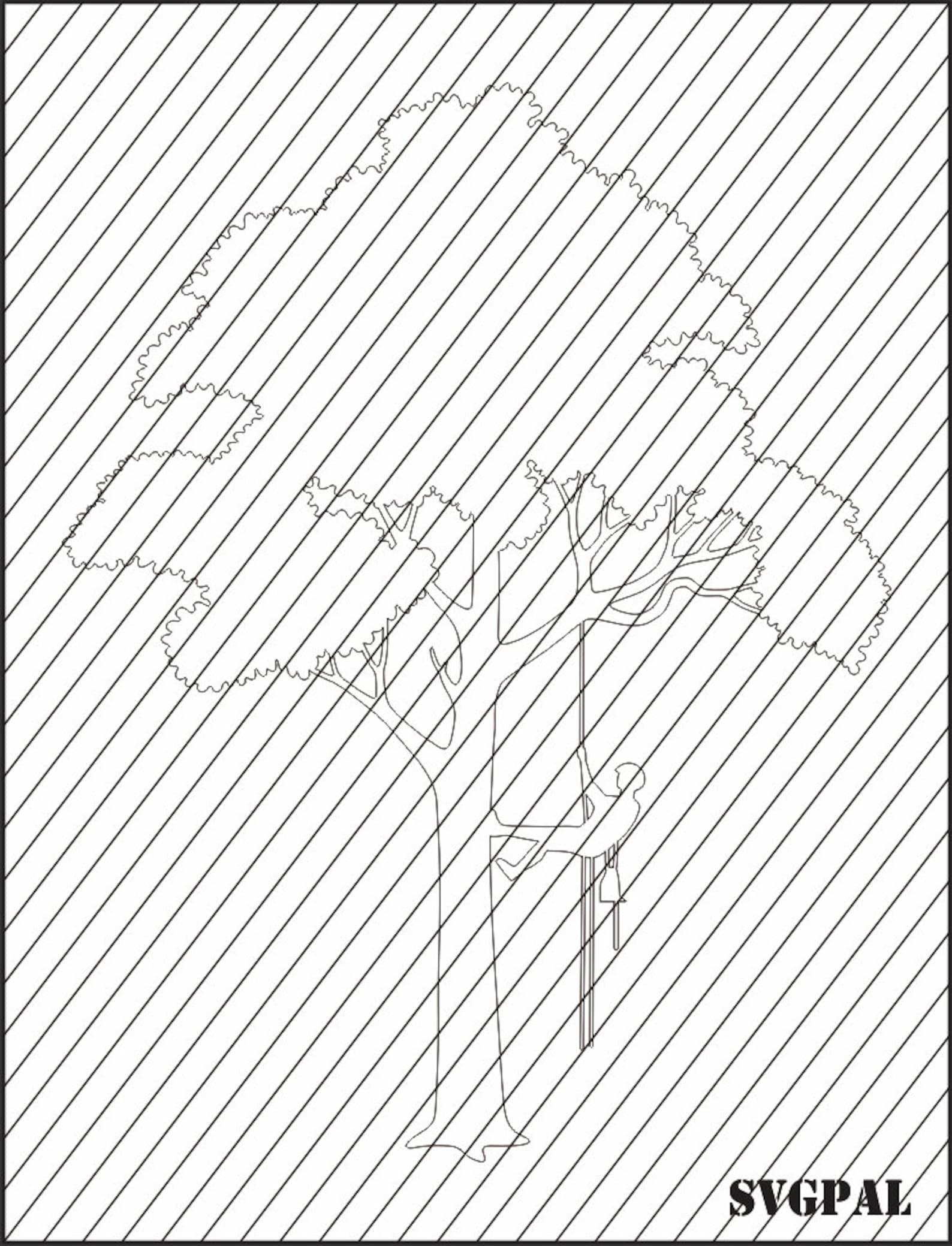 Tree Services SVG File for Cricut. Tree Dxf Vinyl Cutting File Tree ...