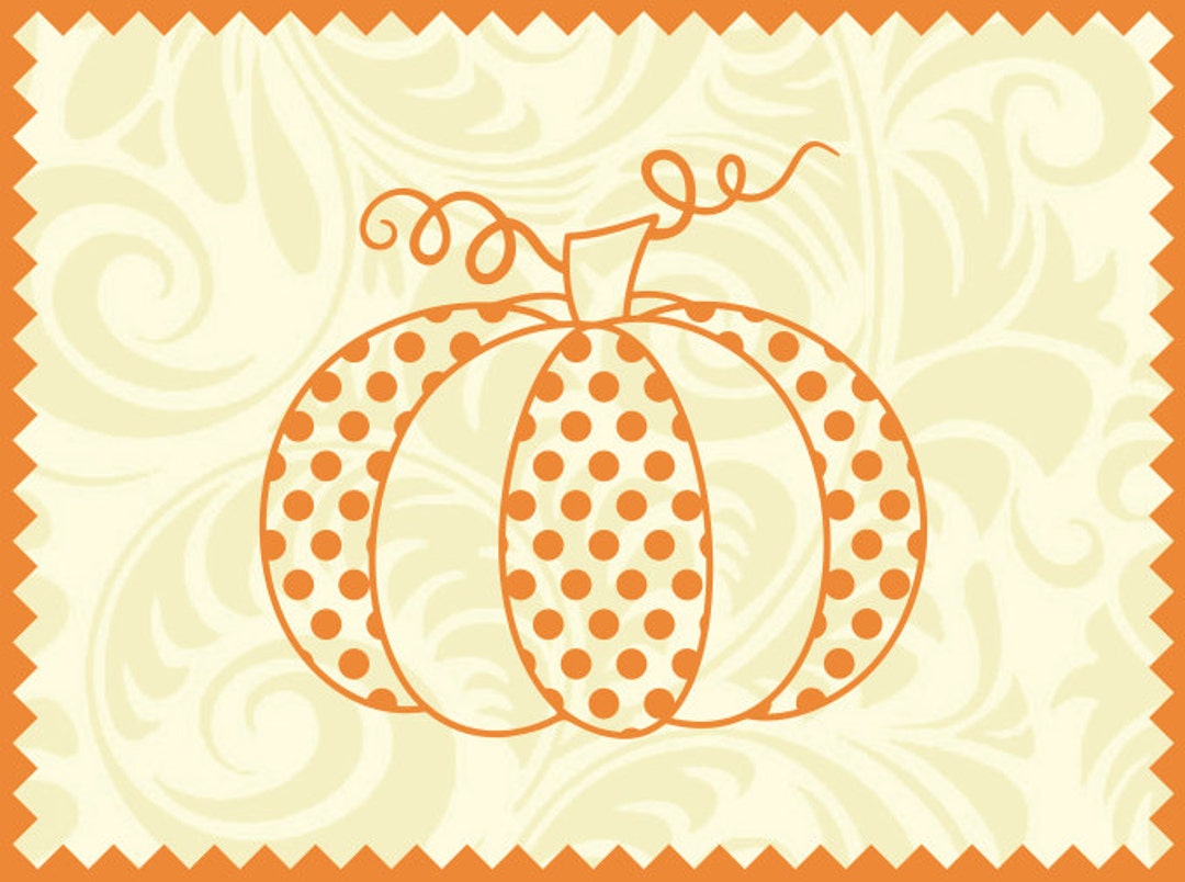 Polka Dot Pumpkin Design Clipart, Polka Dot Pumpkin SVG File, Polka Dot ...