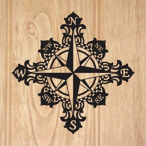 SVG Compass Rose Cricut File Compass Design SVG Cameo Compass Rose PNG ...