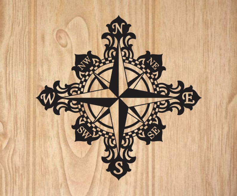 SVG Compass Rose Cricut File Compass Design SVG Cameo Compass | Etsy