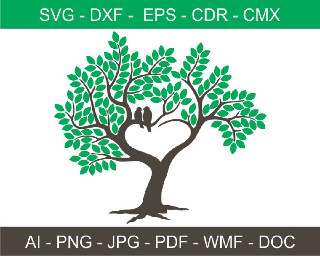 Wedding Tree Guestbook SVG Clipart Tree Clipart With 150 Leaves Wedding ...