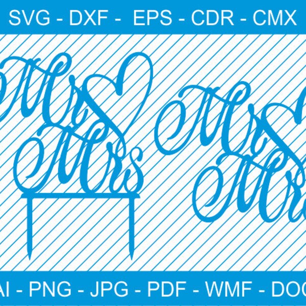 Printable Mr Mrs Cake Topper - Etsy