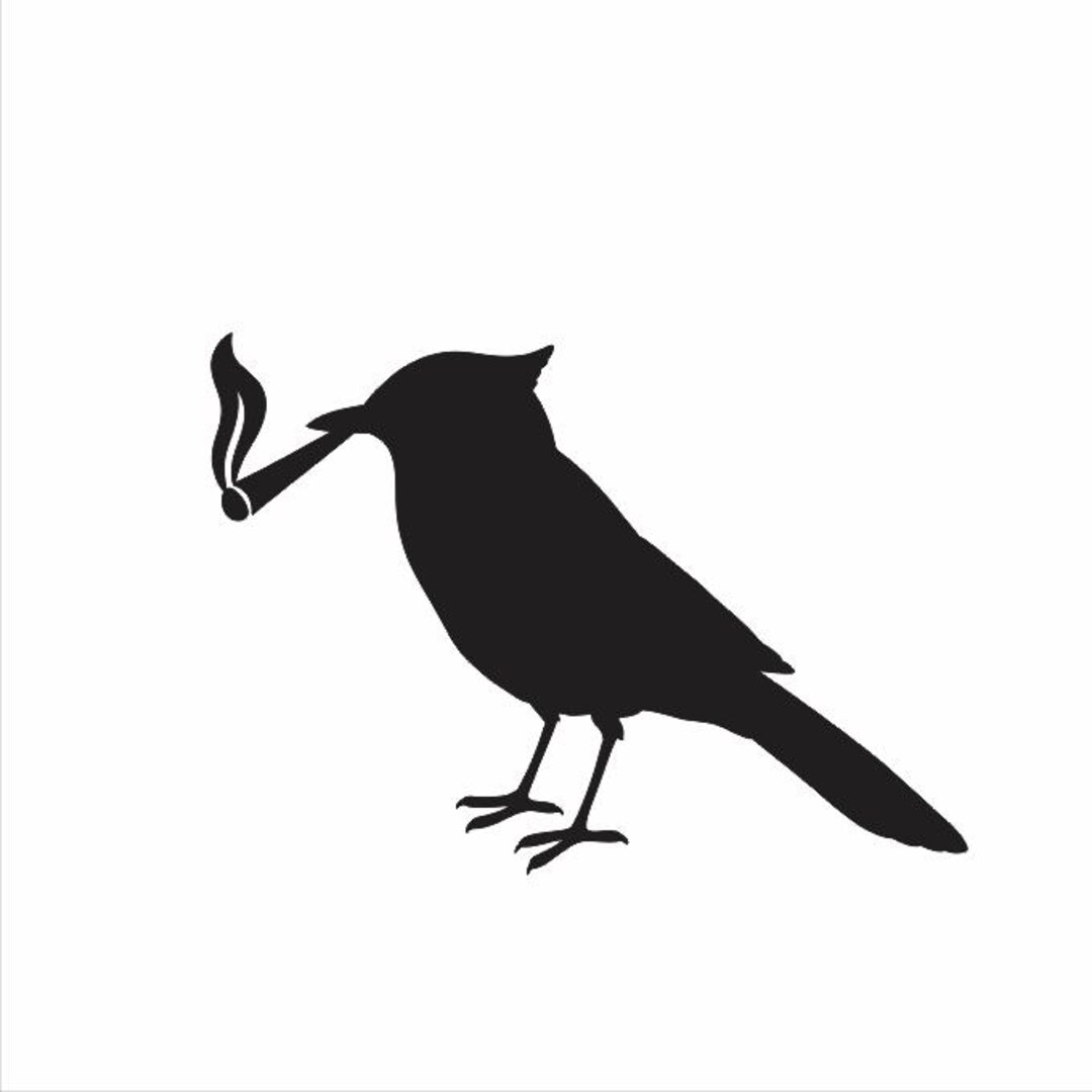 Blue Jay Smoking SVG Printable Clipart , Smoking Bird Clipart, Bird ...