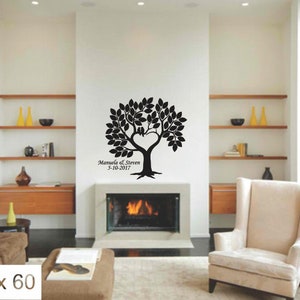 60 Leaves Wedding Tree Guestbook SVG Clipart Tree With 60 Leaves ...