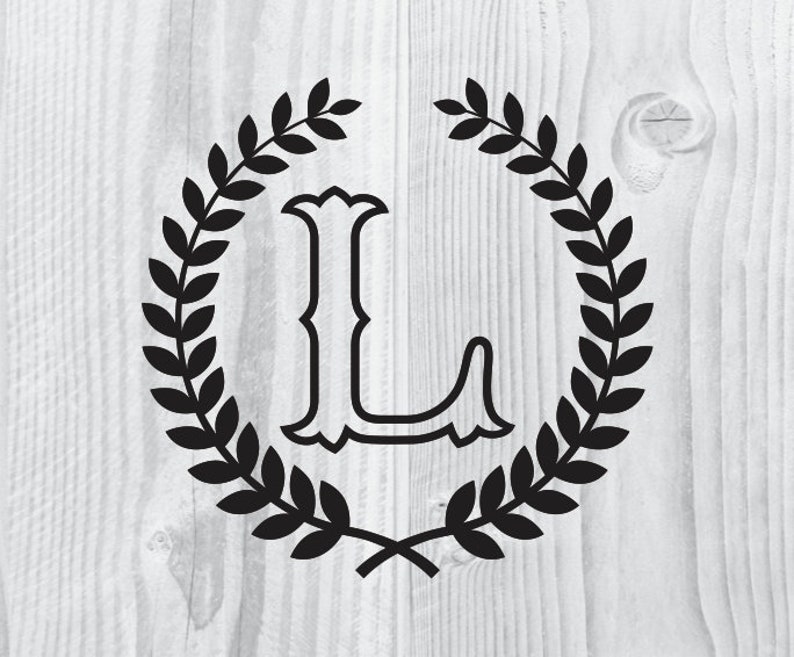 Letter L With Laurel Wreath Cricut SVG Design Clipart Monogram | Etsy