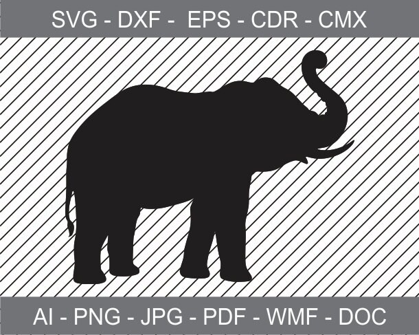 Elephant silhouette svg ai dxf cdr pat jpeg png | Etsy