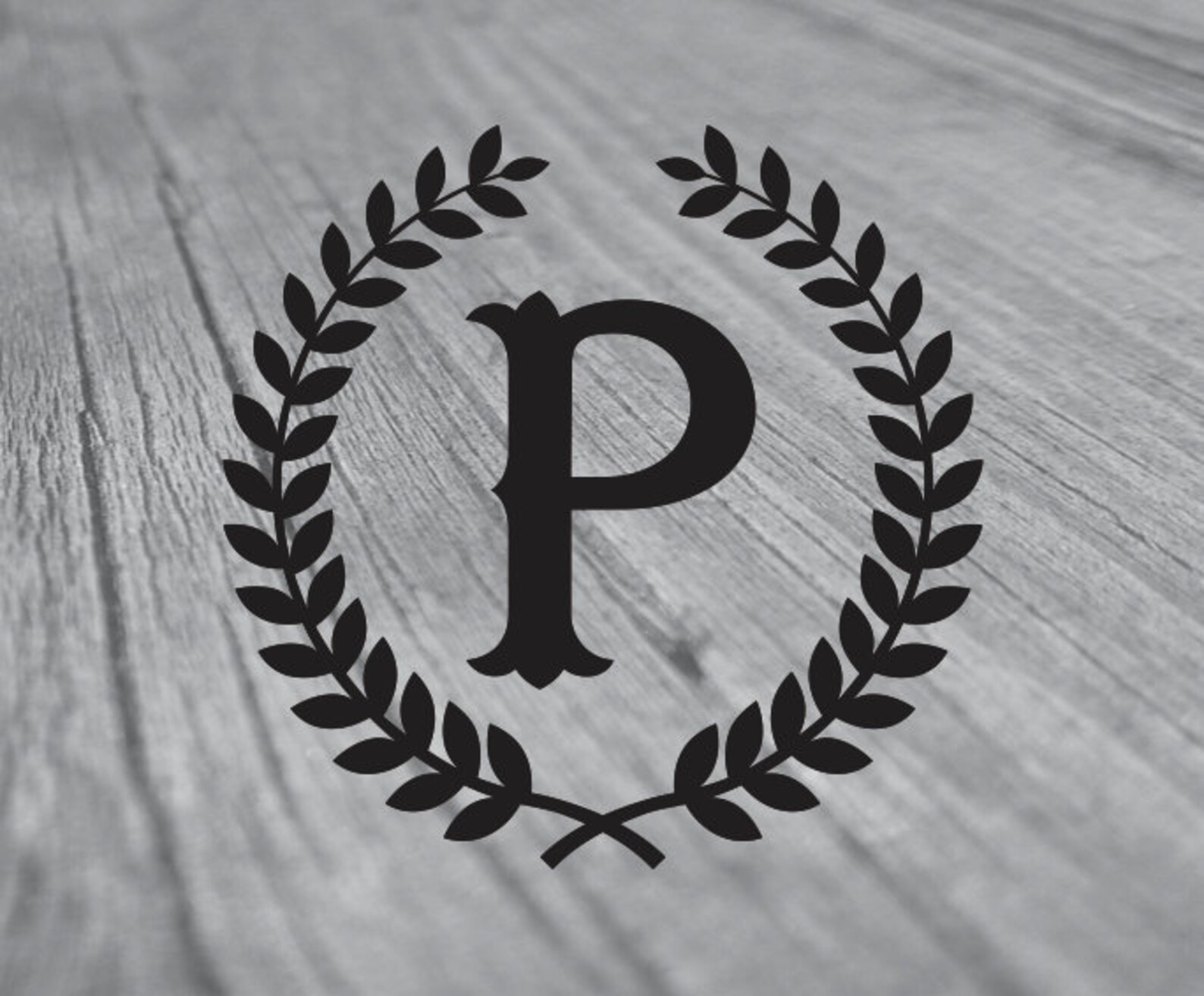 Laurel With Letter P SVG Cricut Initial Pillow P Laser Cutting and ...