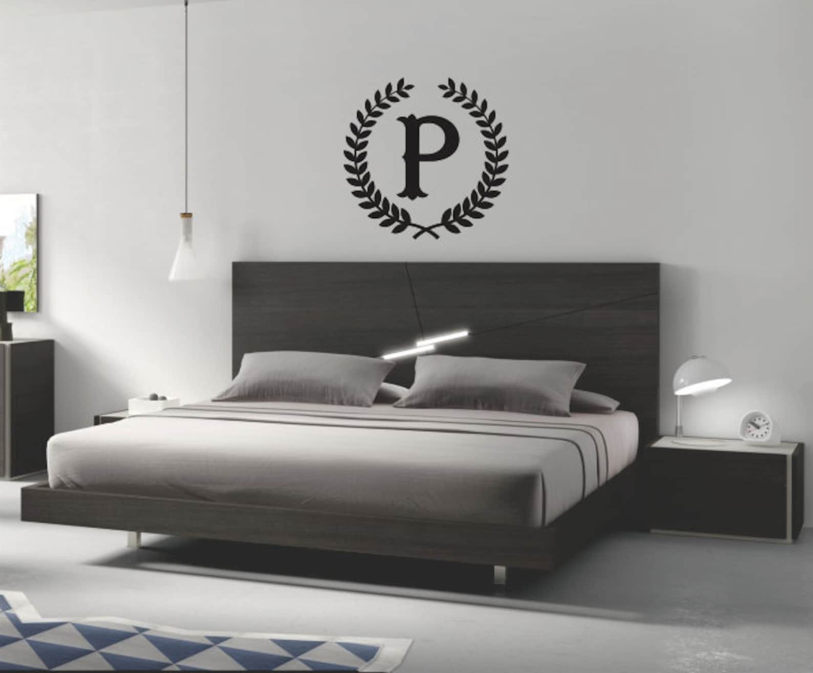 Laurel With Letter P SVG Cricut Initial Pillow P Laser Cutting and ...