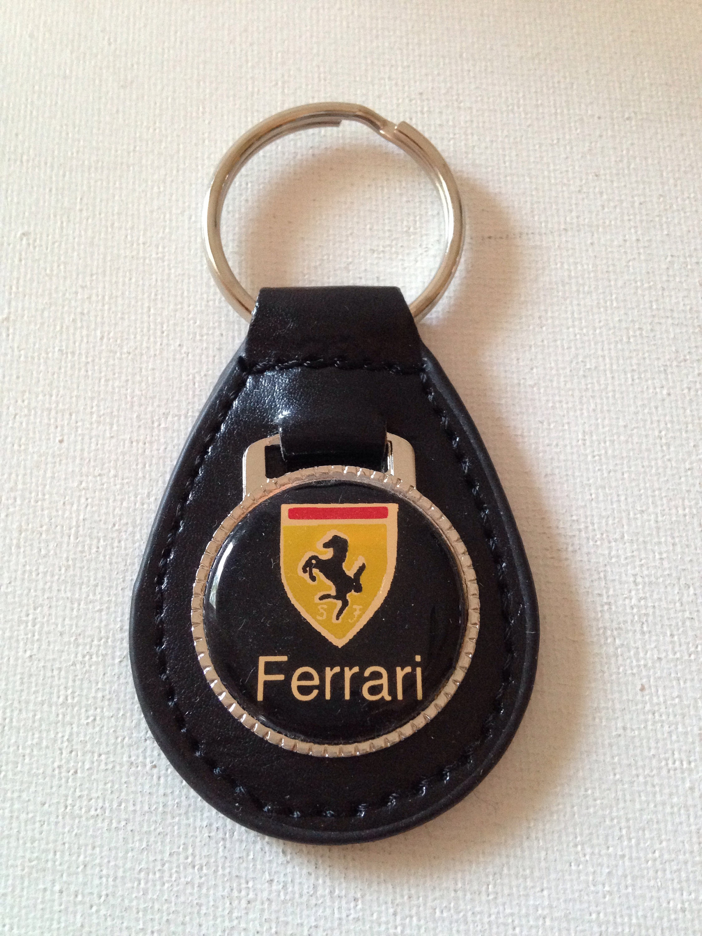 Ferrari Keychain Black Leather Key Chain | Etsy
